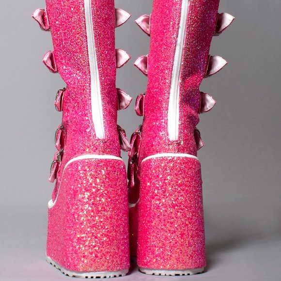 Demonia | Shoes | Cosmic Love Glittered Platform Boots | Poshmark